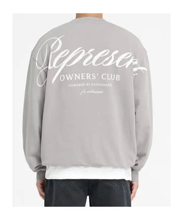 REPRESENT Logo Printed Crewneck Sweatshirt - Slate