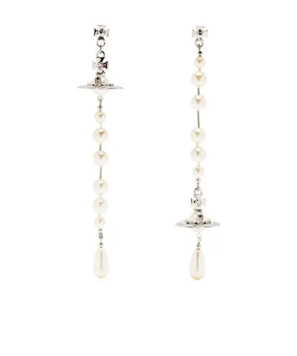 VIVIENNE WESTWOOD Orb Embellished Drop Earrings - White