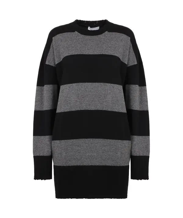 Stella McCartney Striped Distressed Knitted Dress