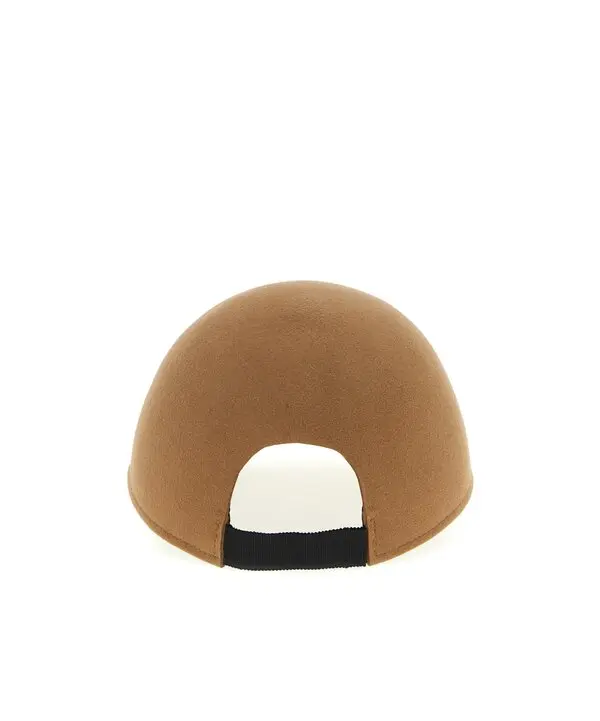 MAISON MICHEL Baseball Cap With Metal Logo - Camel