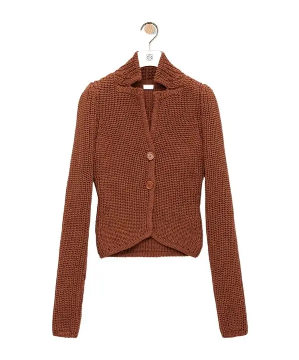 Loewe Technical Knit Jacket With Ribbed Collar