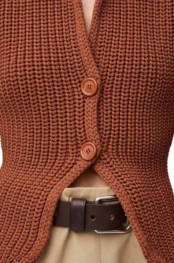 Loewe Technical Knit Jacket With Ribbed Collar