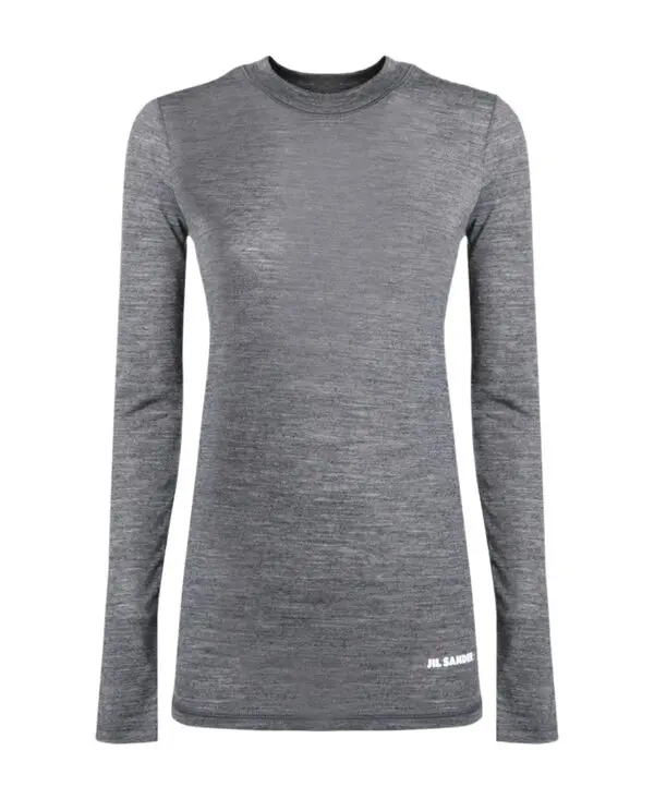 JIL SANDER Logo-print Crewneck T-shirt - Gray