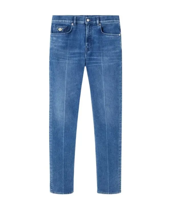 Versace Slim-cut Logo Patch Denim Jeans