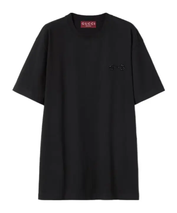 Gucci Horsebit Embroidery Jersey T-shirt - Black