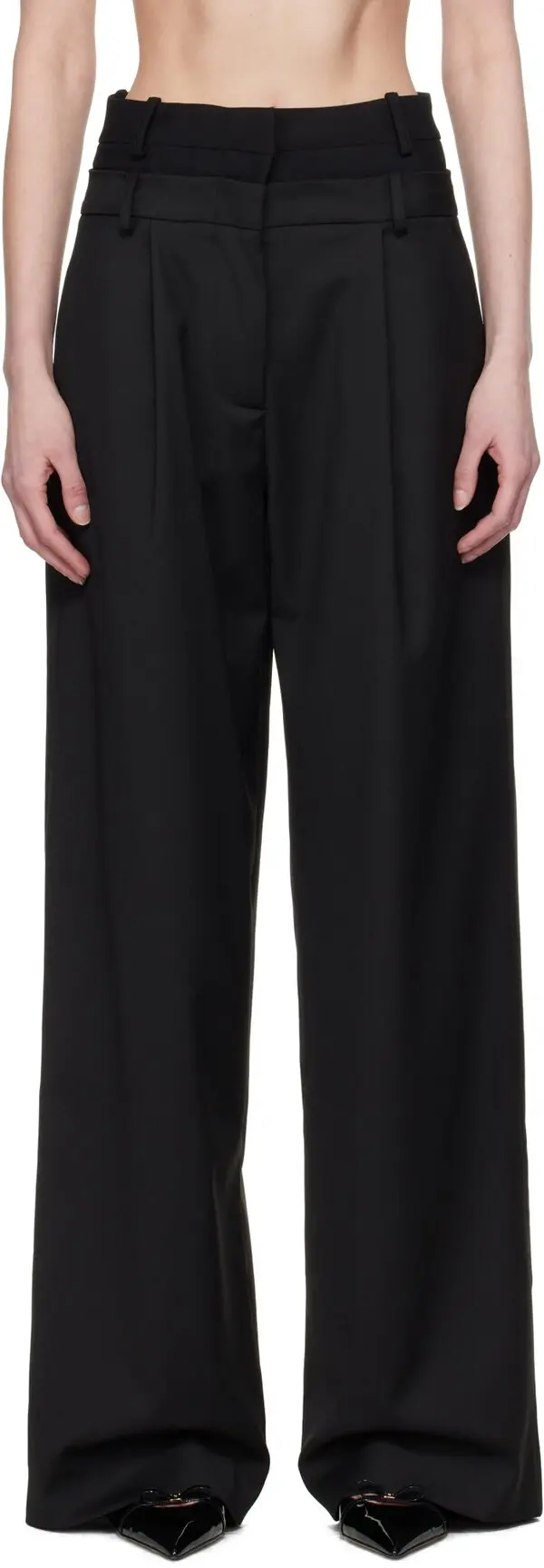 16Arlington Layered Pleated Wide-leg Pants