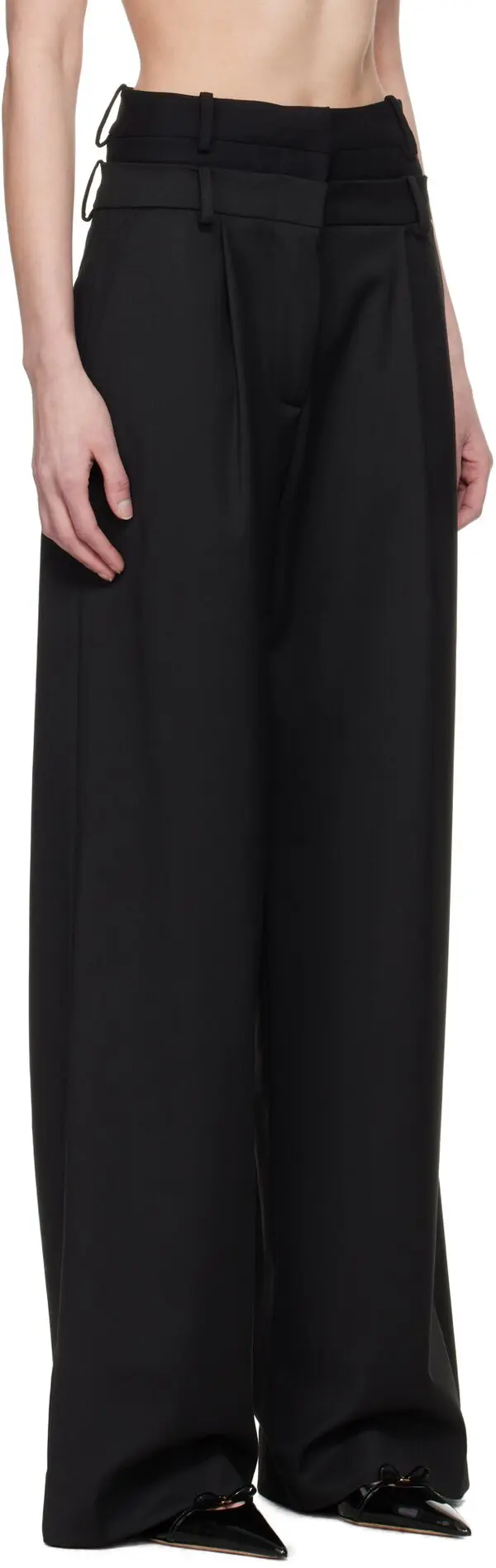 16Arlington Layered Pleated Wide-leg Pants