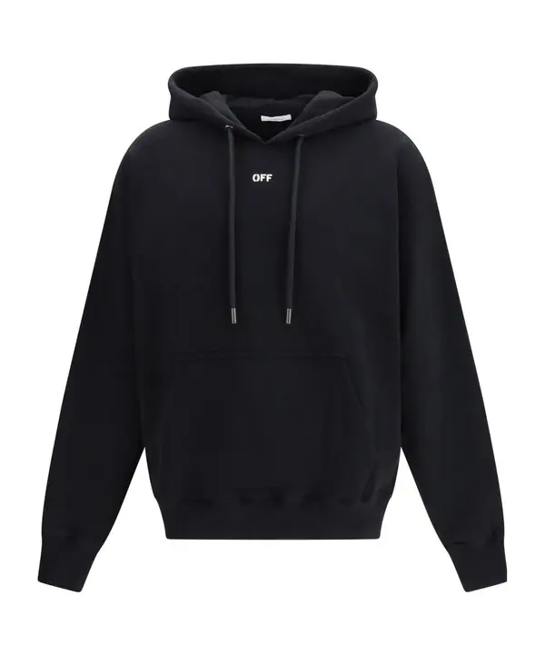Off-White Skate Stamp Drawstring Hoodie - Black