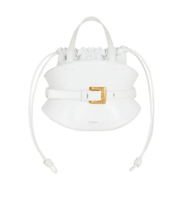 Balmain Mini Drawstring Bag - White
