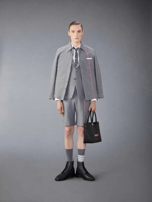 Thom Browne Cotton Shorts With Signature Striping