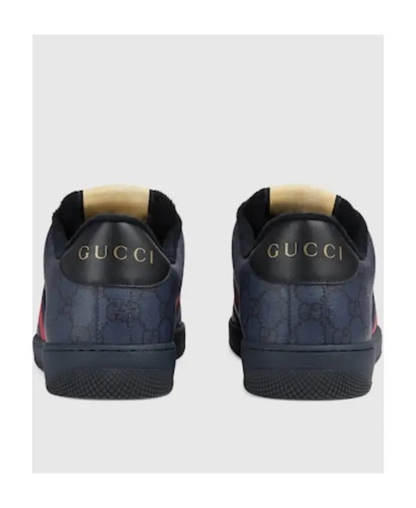 Gucci Screener Low-top Sneakers With Web Stripe Detail - Blue