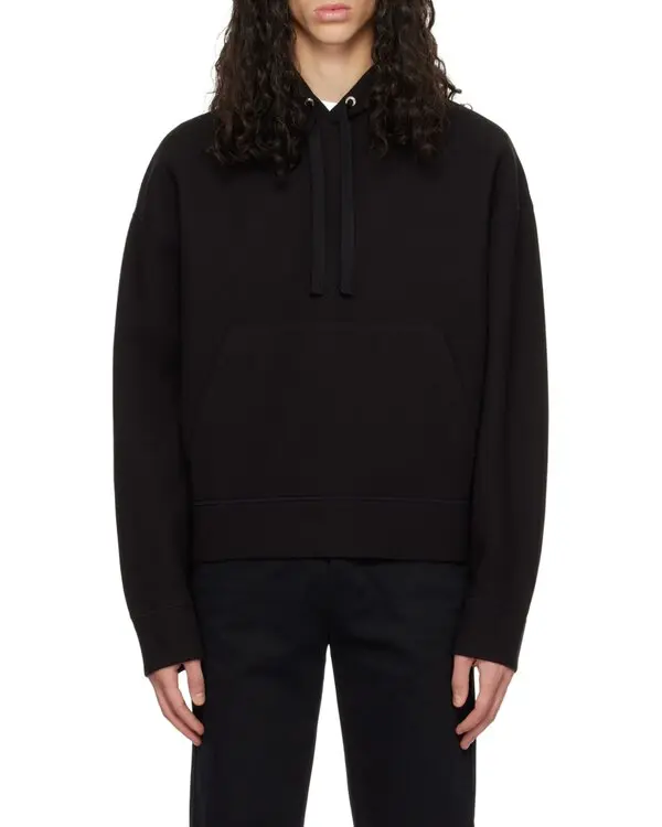 AMI Paris Drop Shoulder Drawstring Hoodie - Black