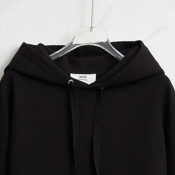 AMI Paris Drop Shoulder Drawstring Hoodie
