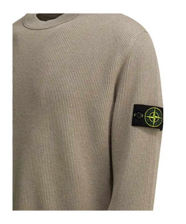 Stone Island Logo Patch Crewneck Sweatshirt - Green
