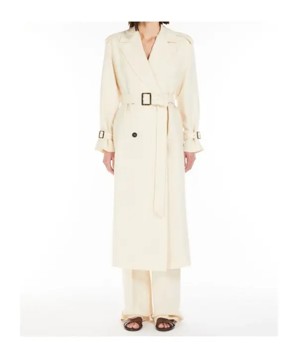 Max Mara Vieste Double-breasted Belted Coat - Beige