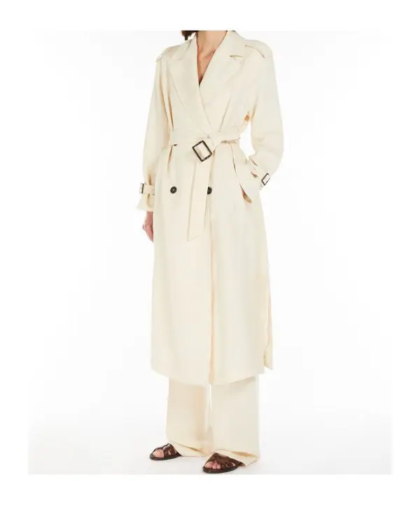 Max Mara Vieste Double-breasted Belted Coat - Beige