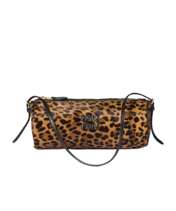 Miu Miu Printed Leather Pouch - Honey-colored