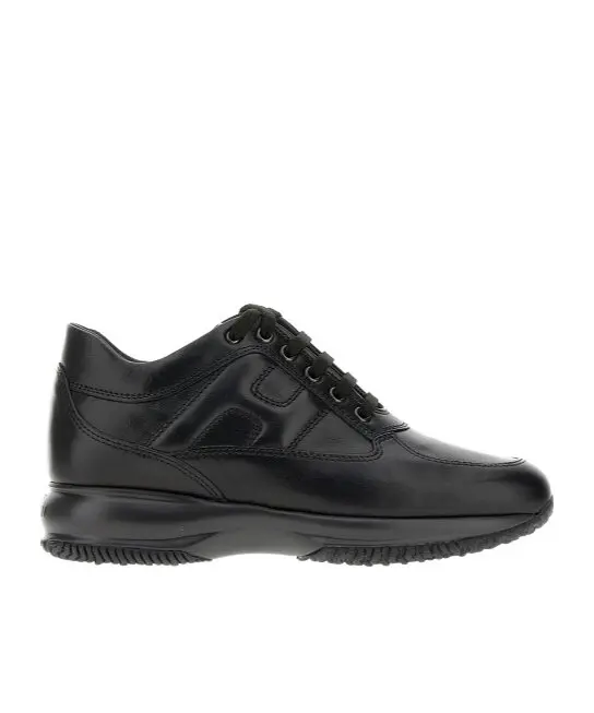 Hogan Interactive Sneakers With Embossed Logo - Black