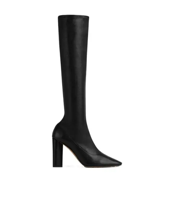 Bottega Veneta Pointed Toe Knee-high Boots With Thick Heel