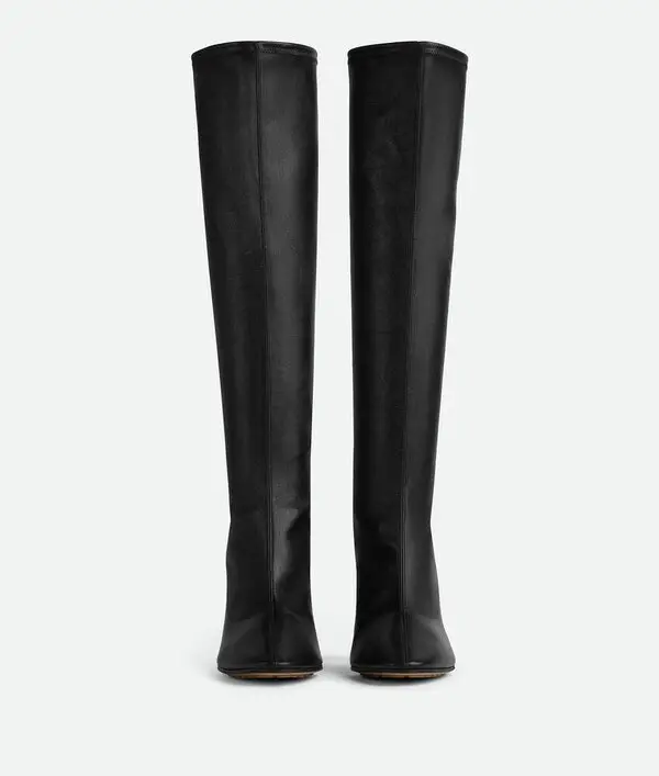 Bottega Veneta Pointed Toe Knee-high Boots With Thick Heel
