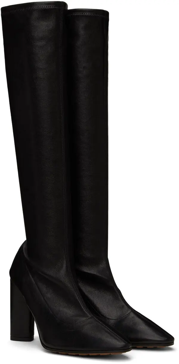 Bottega Veneta Pointed Toe Knee-high Boots With Thick Heel