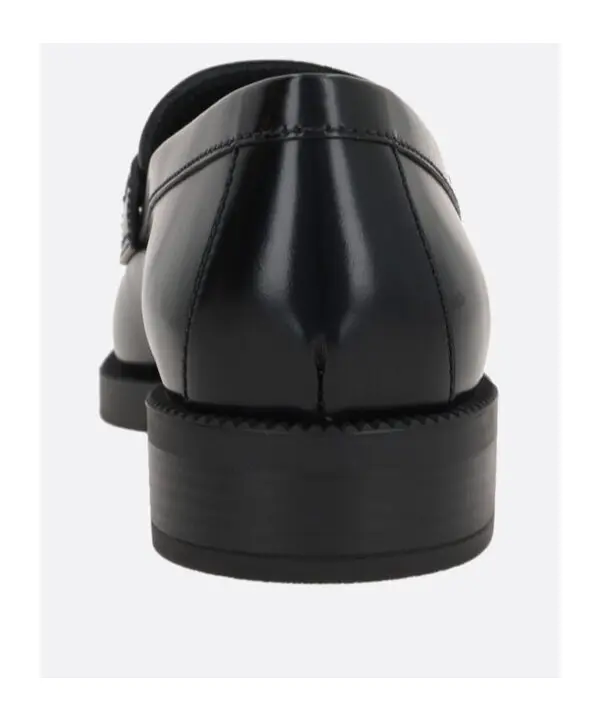 Prada Logo Plaque Slip-on Loafers - Black
