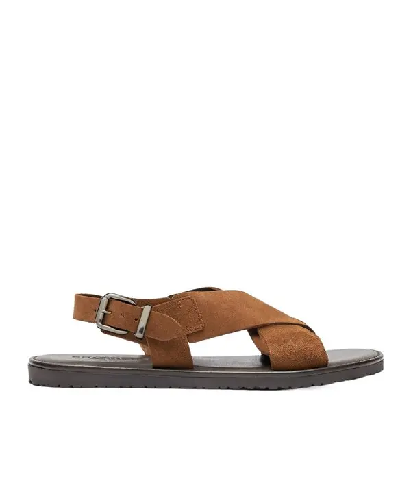 SCAROSSO Massimo Suede Sandals - Tan