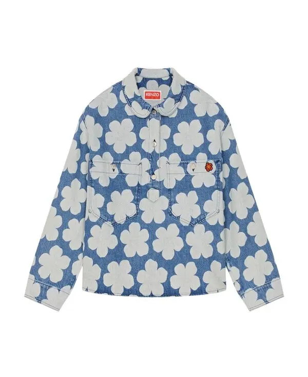 Kenzo Hana Dots" Denim Polo Shirt