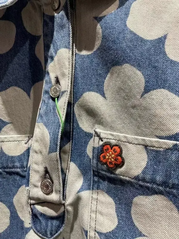 Kenzo Hana Dots" Denim Polo Shirt