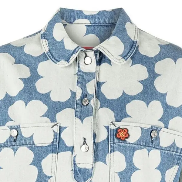 Kenzo Hana Dots" Denim Polo Shirt