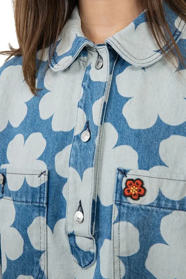 Kenzo Hana Dots" Denim Polo Shirt