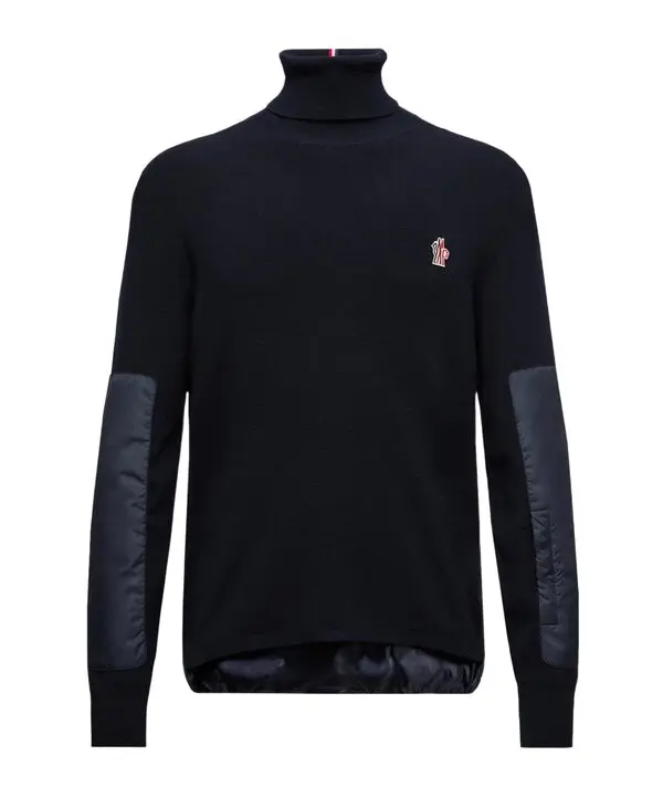 Moncler Logo Embroidered Turtleneck Jumper