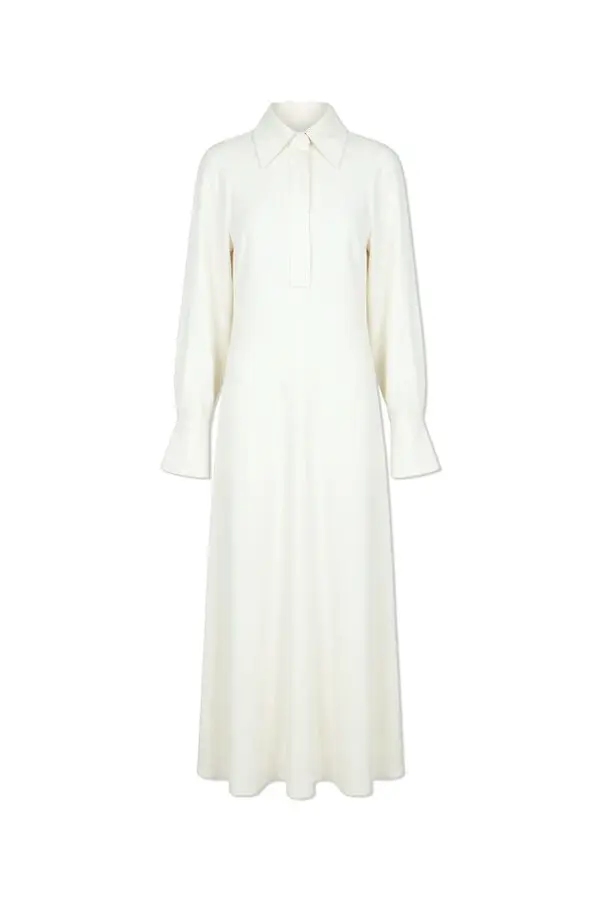 Victoria Beckham Collared Midi Dress - White