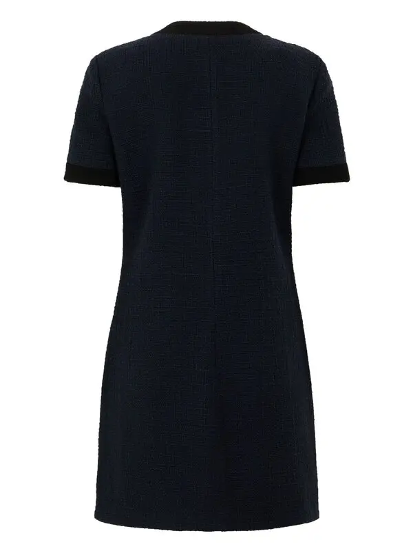 Gucci Textured Tweed Dress With Interlocking G Buttons