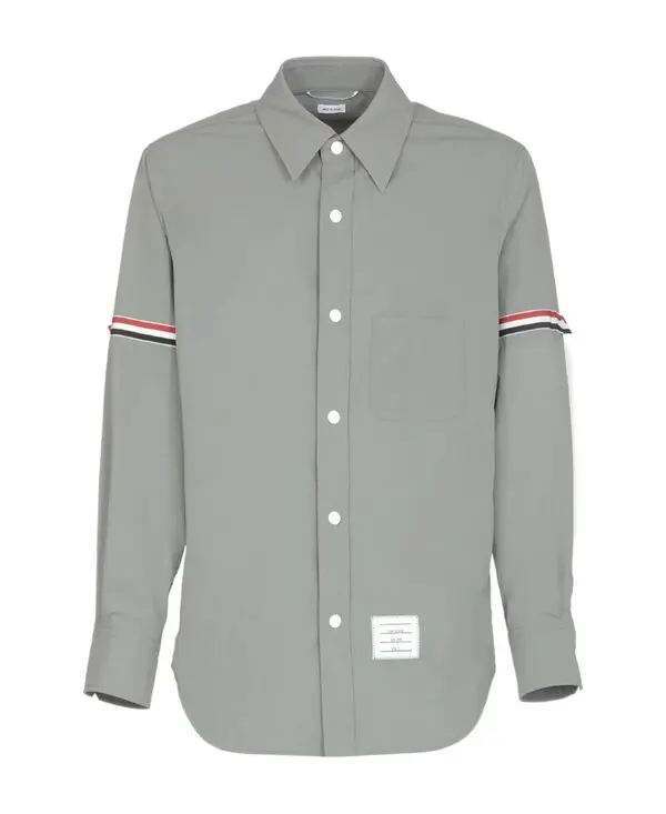 Thom Browne Buttoned Long-sleeved Shirt - Medium Gray