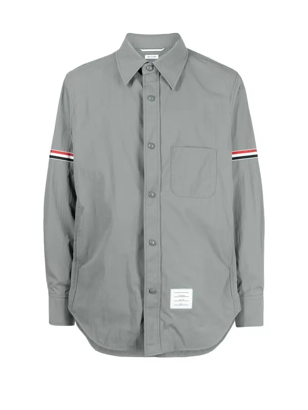 Thom Browne Buttoned Long-sleeved Shirt - Medium Gray