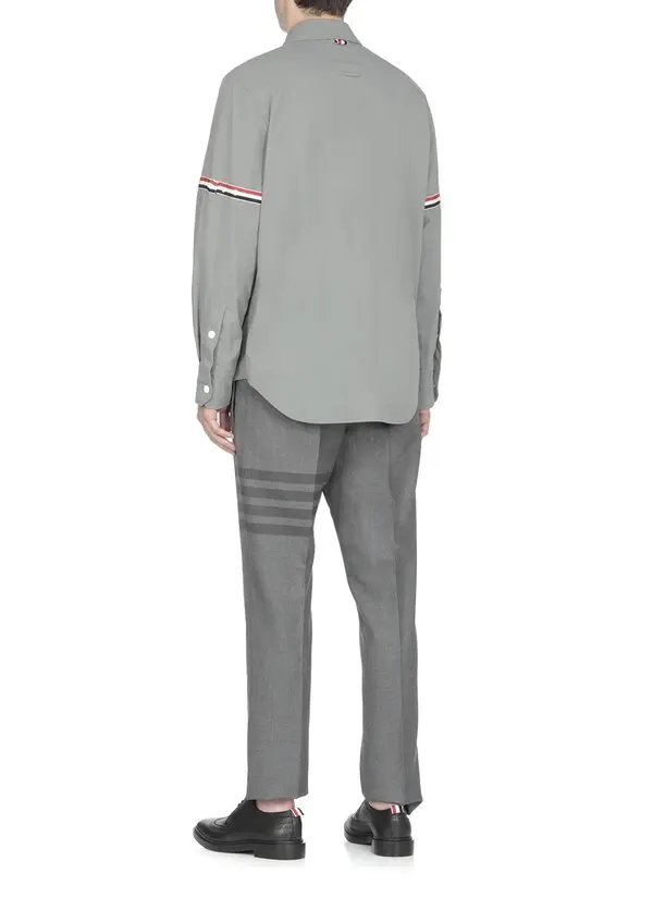 Thom Browne Buttoned Long-sleeved Shirt - Medium Gray