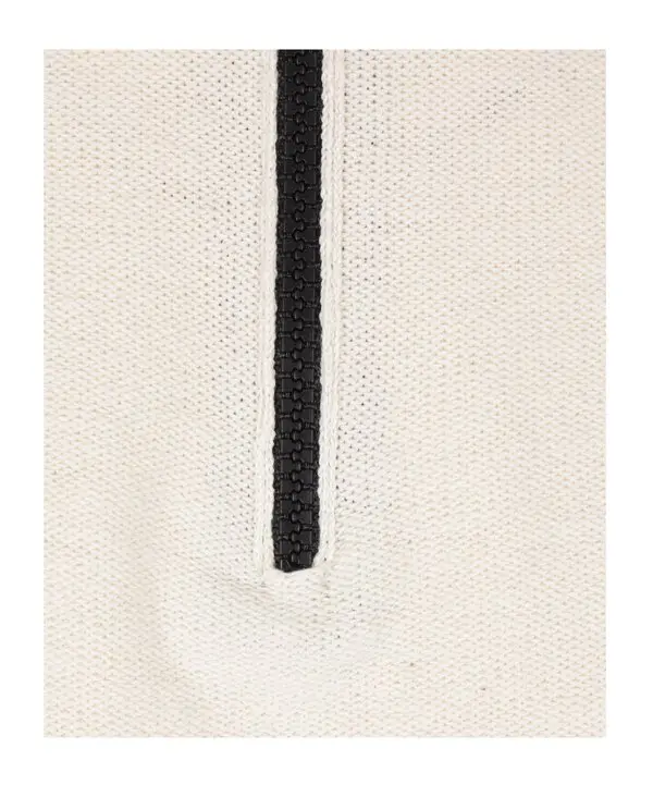 Stone Island Logo Patch Half-zip Jumper - Ivory