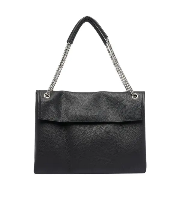 ORTIGNI Venus Soft Midi Shoulder Bag - Black