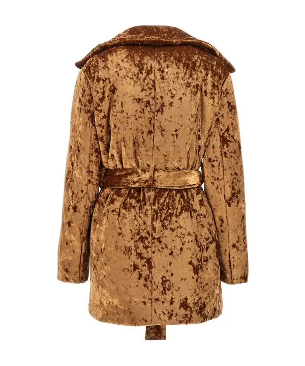 Atlein Crushed Velvet Belted Coat