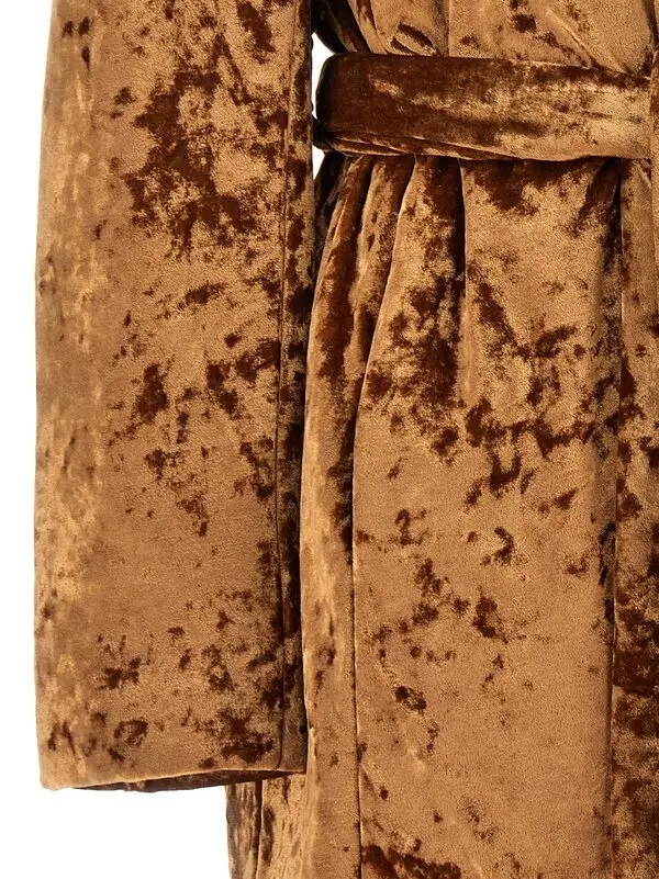 Atlein Crushed Velvet Belted Coat