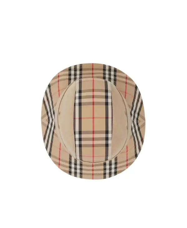 Burberry Checked Wide Brim Bucket Hat