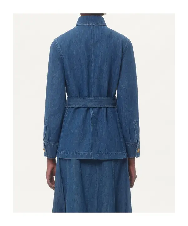 Valentino Garavani Belted Waist Denim Jacket