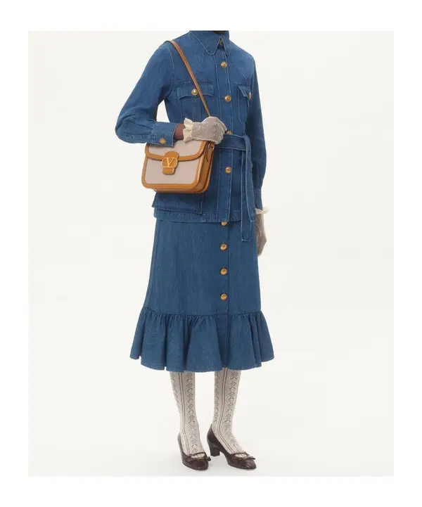 Valentino Garavani Belted Waist Denim Jacket