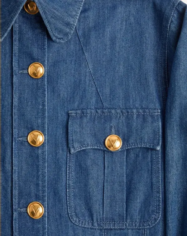 Valentino Garavani Belted Waist Denim Jacket - No