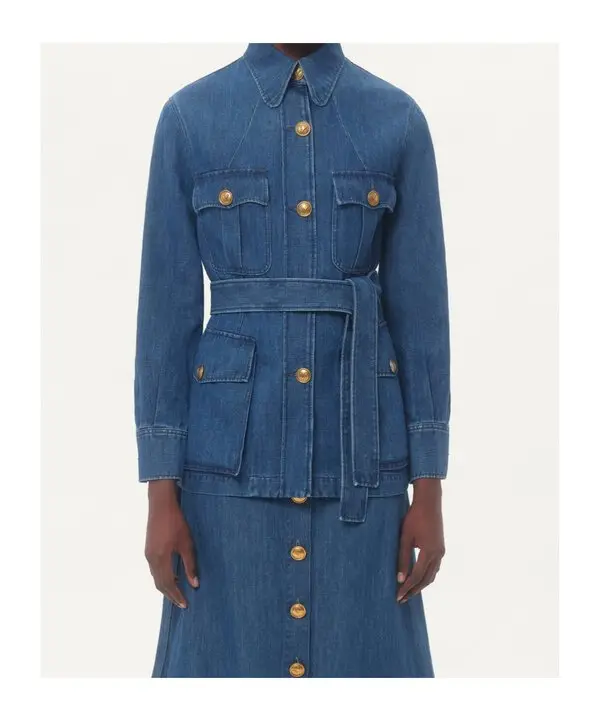Valentino Garavani Belted Waist Denim Jacket - No