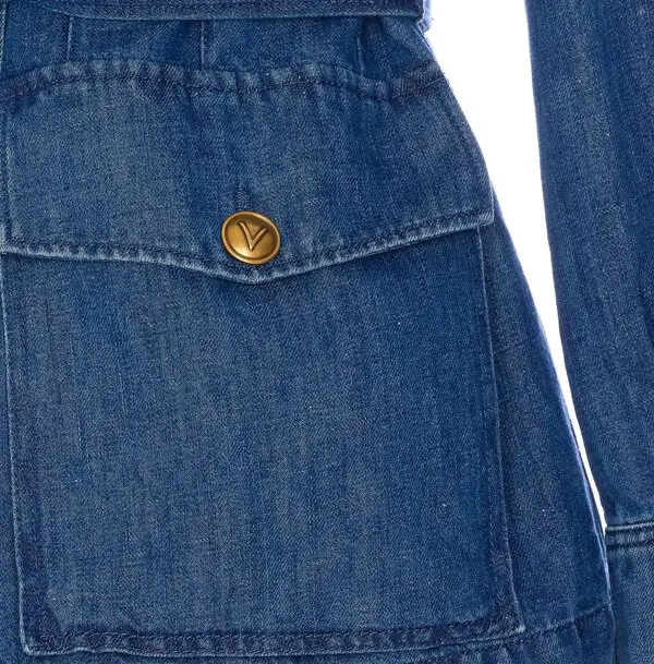 Valentino Garavani Belted Waist Denim Jacket - No