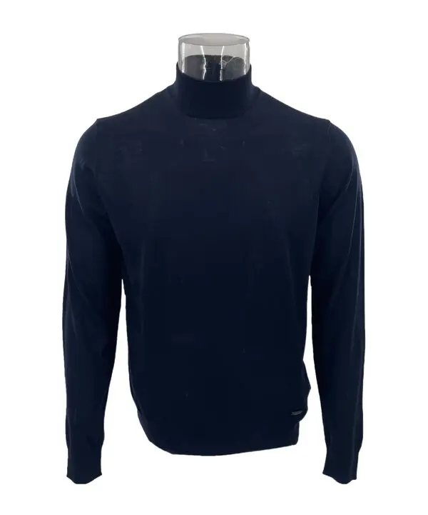 Emporio Armani Long-sleeved Ribbed High-neck Sweater - Black