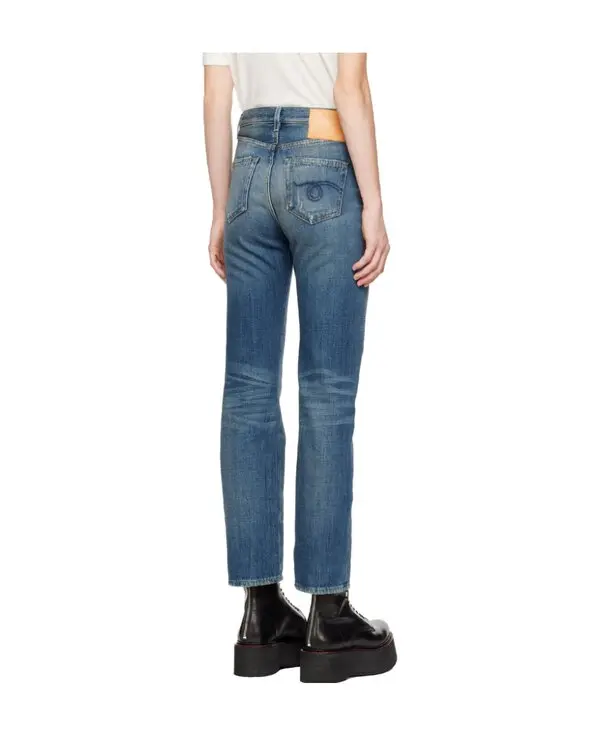 R13 Washed Cropped Jeans