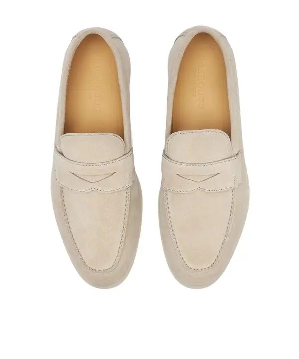 SCAROSSO Luciano Almond Toe Loafers - Sand-colored